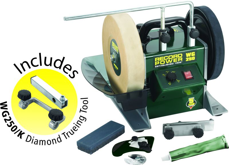 Record Power WG250 10" Wetstone Sharpening System + Diamond Truing Jig ...