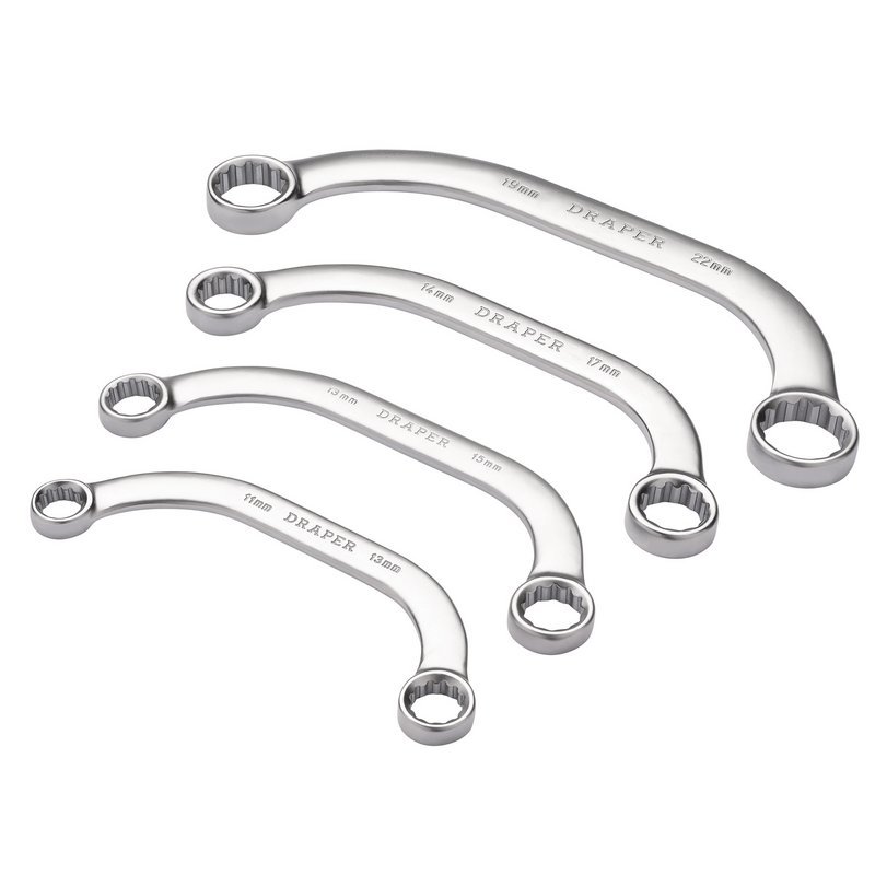 Draper 4 Piece Half Moon (Obstruction) Ring Spanner Set, at D&M Tools