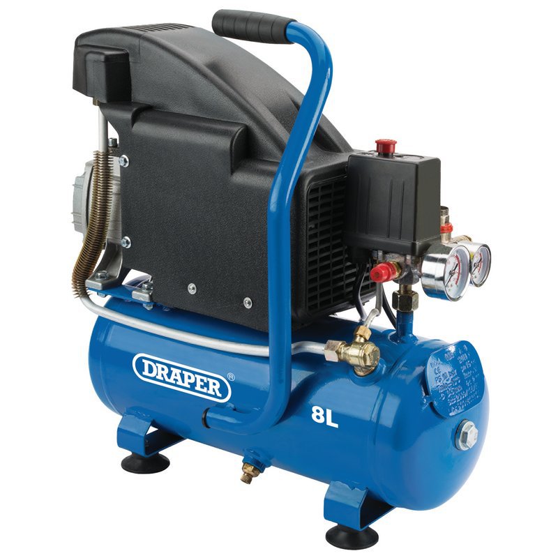 Draper 8L Direct Drive Air Compressor, 0.75kW/1.1hp, at D&M Tools
