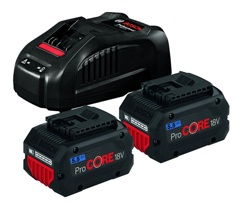 Bosch 2x ProCORE 18V 5.5Ah + GAL 1880 CV (carton) 18V Starter Set, at D ...