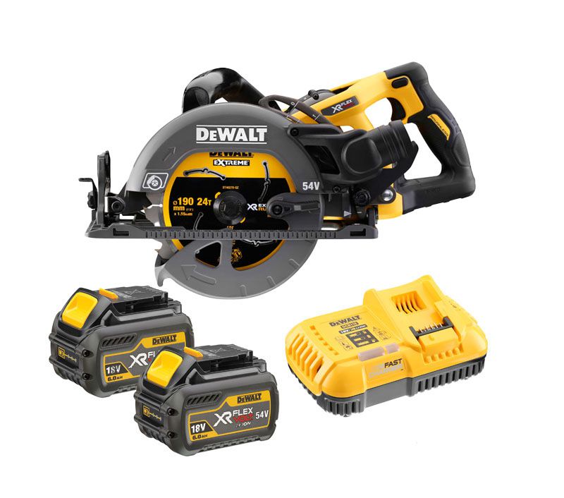 Dewalt DCS577T2 54V XR FLEXVOLT 190mm High Torque Circular Saw with 2 x ...
