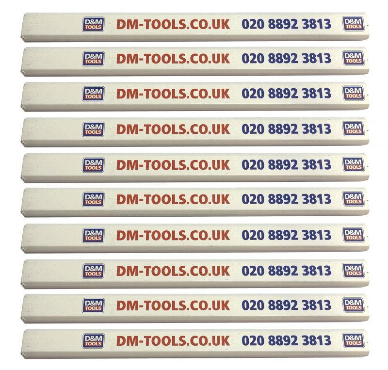 D&M Branded Carpenters Pencil White - Medium Lead (Pack of 10), at D&M ...