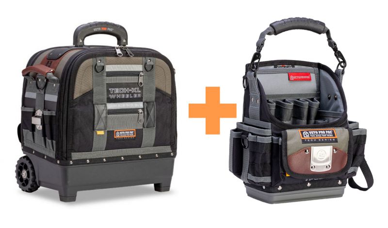 Veto Tech XL Wheeler Tool Bag With Wheels & Panels + TP6B Compact Tool ...